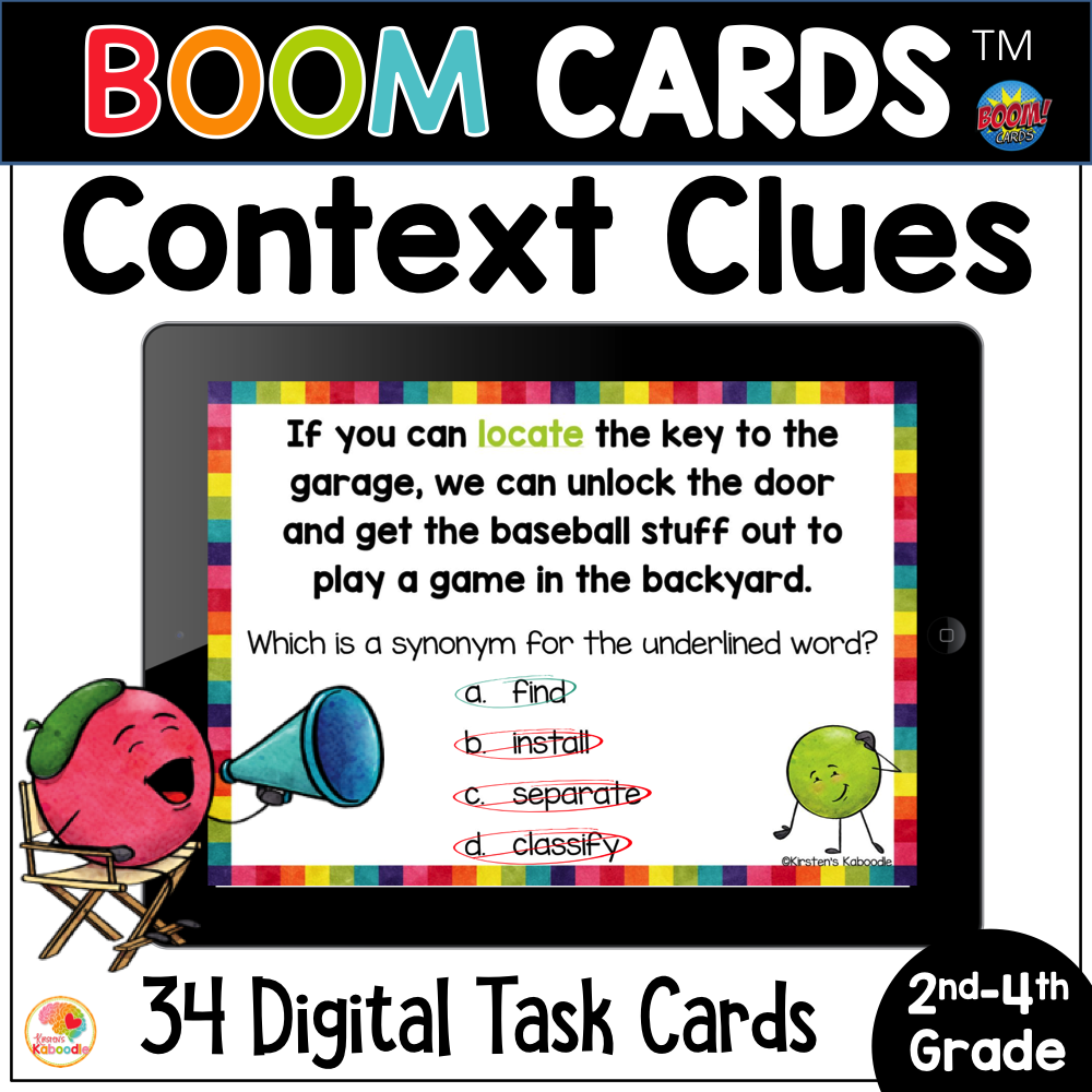 Context Clues BOOM CARDS ™ Interactive Digital Task Cards