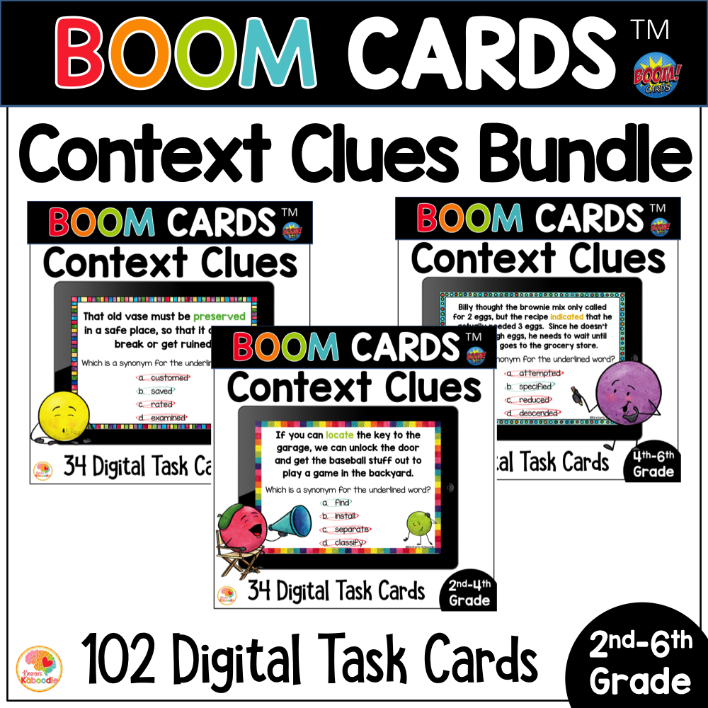 Context Clues BOOM CARD BUNDLE Digital Task Cards