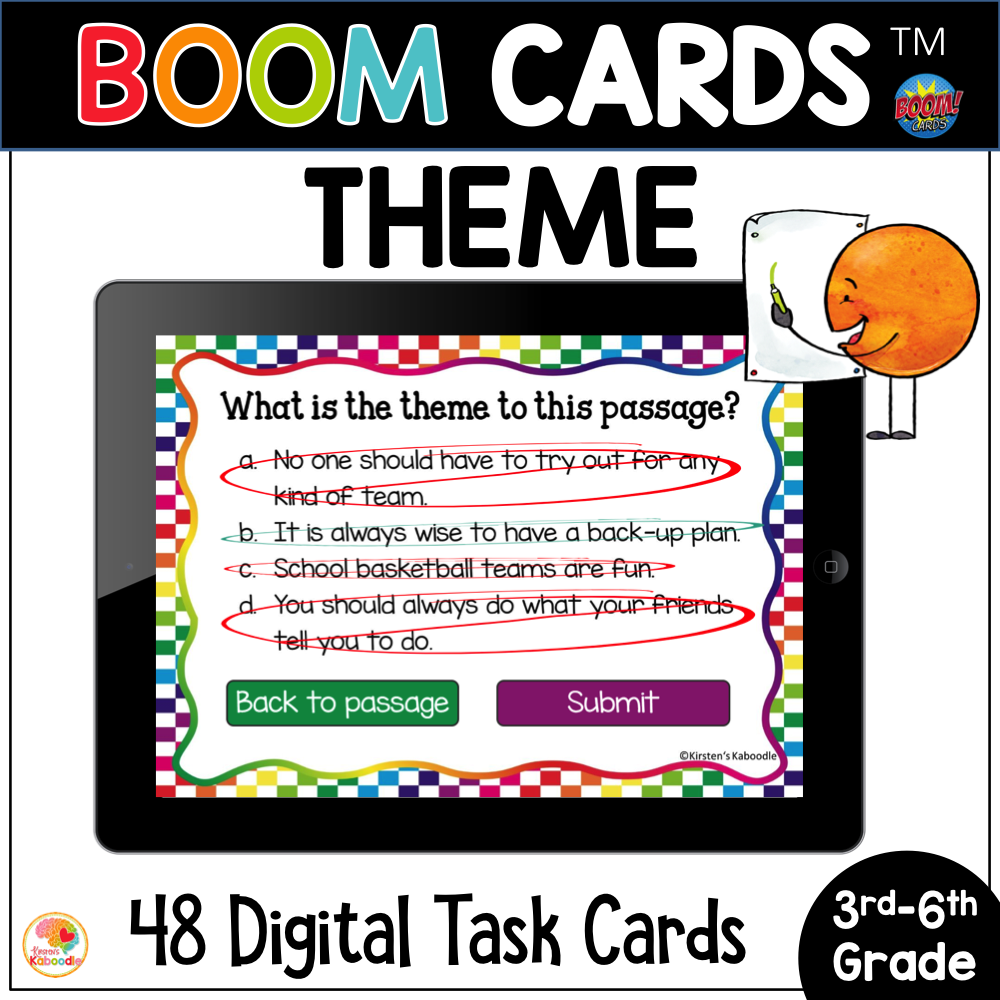 Finding Theme BOOM CARDS ™ Digital Task Cards