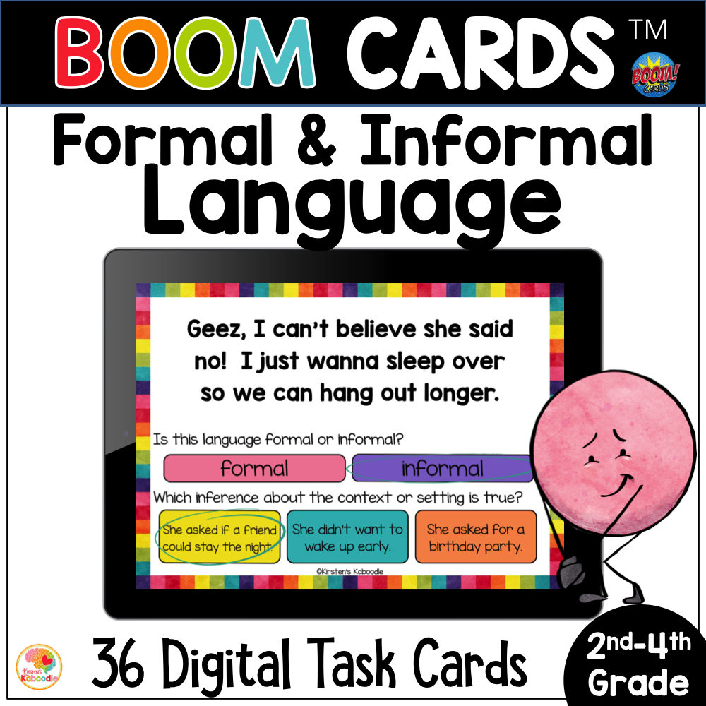 Formal and Informal Language BOOM CARDS ™ Digital Task Card