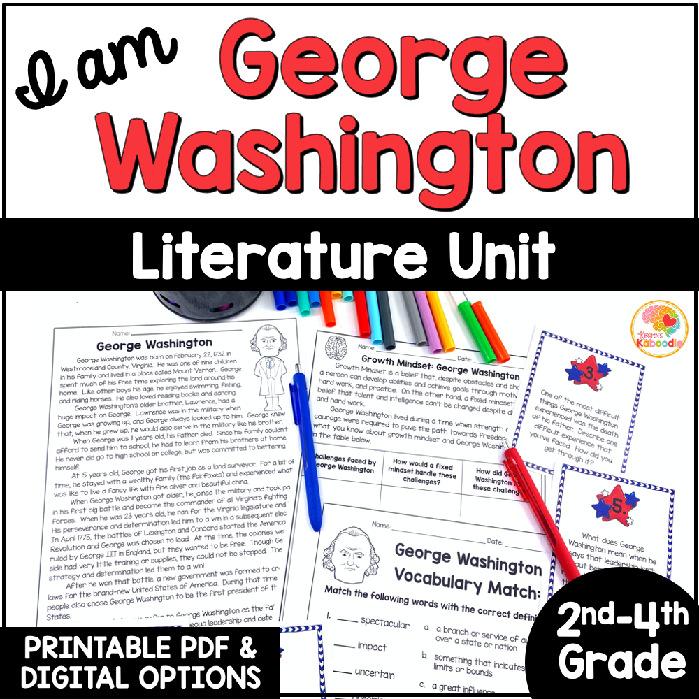 George Washington Worksheets 3rd Grade