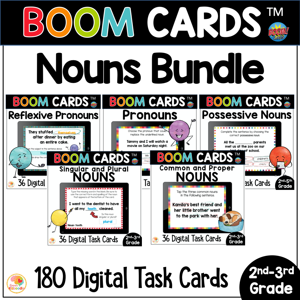 Nouns BOOM CARDS ™ BUNDLE Interactive Digital Task Cards