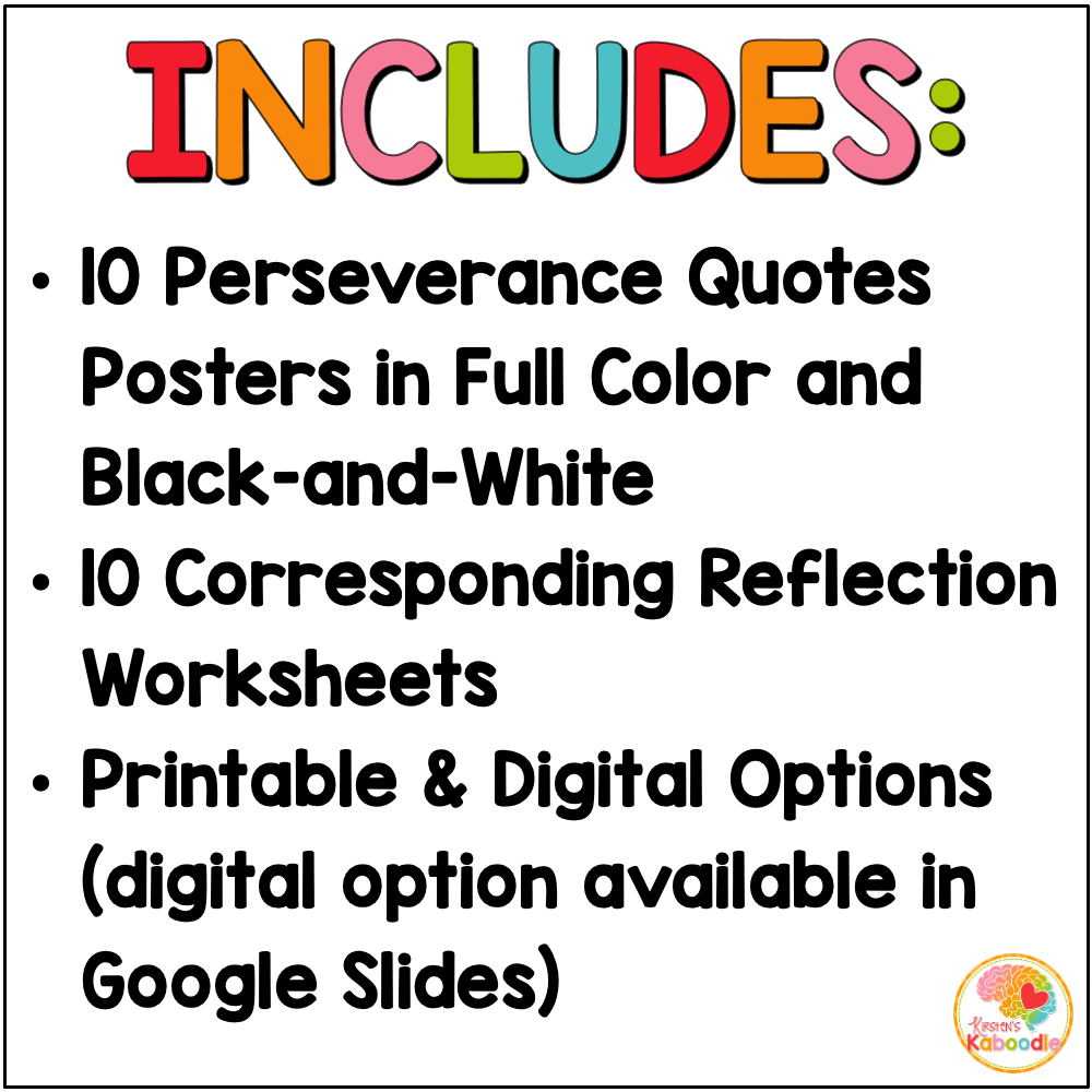 Perseverance Poster For Kids