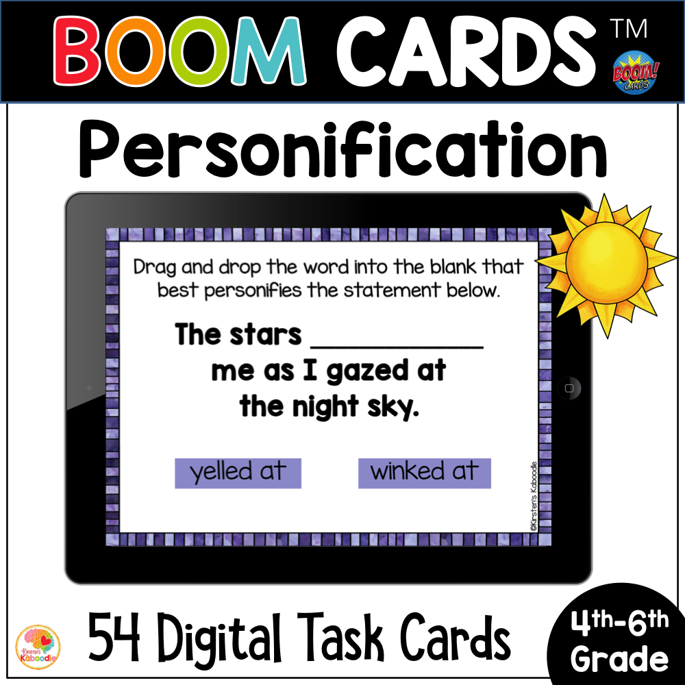 Personification BOOM CARDS ™ Digital Task Cards