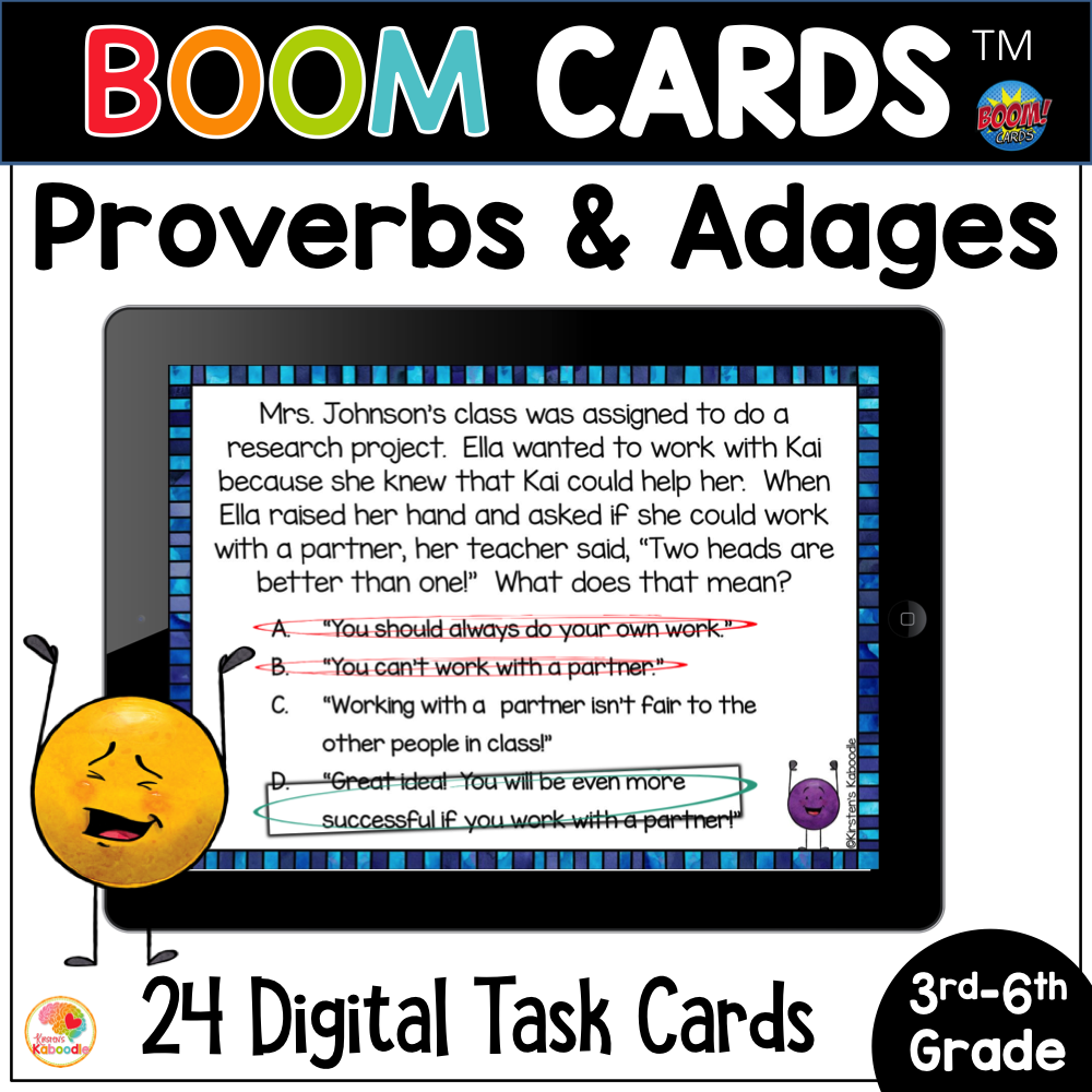 Proverbs and Adages BOOM CARDS ™ Digital Task Cards
