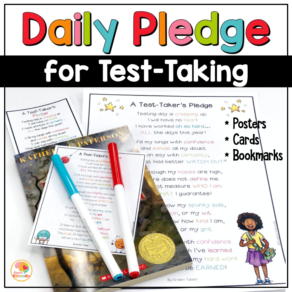 Testing Encouragement Pledge Posters & Bookmarks for Students