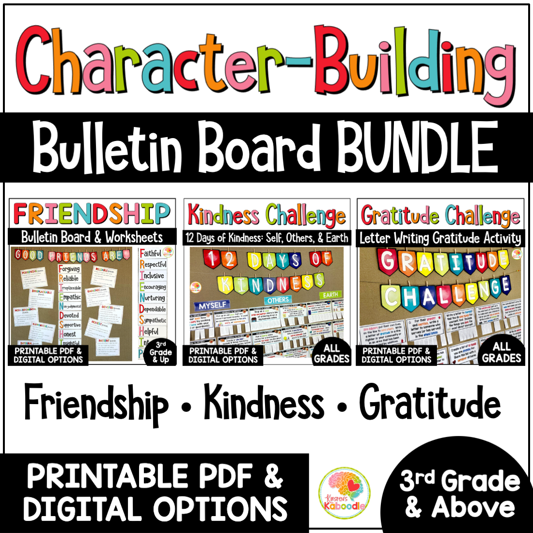 Character Education Bulletin Board Bundle with Activities