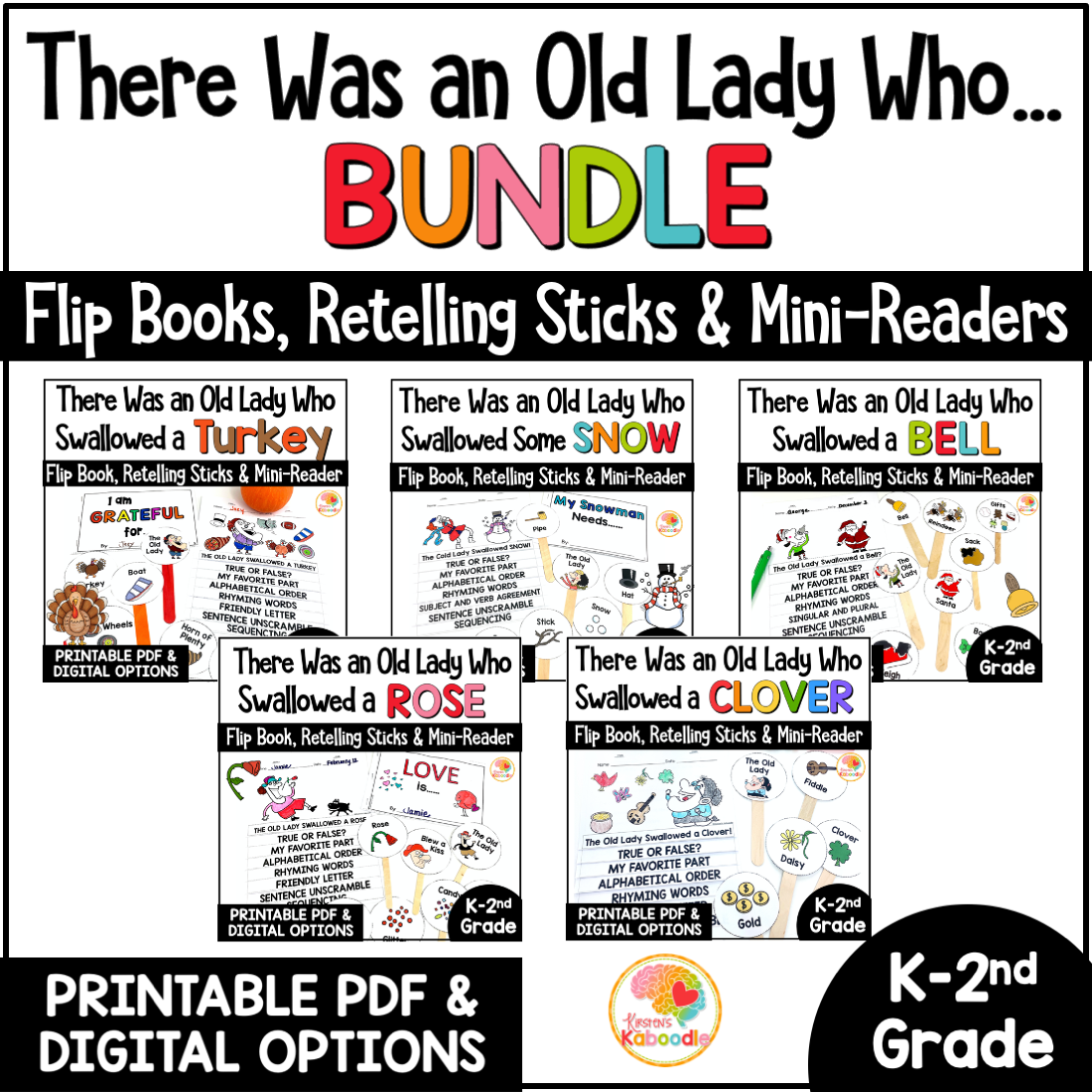 There was an Old Lady Who Swallowed Activities Bundle K-2nd