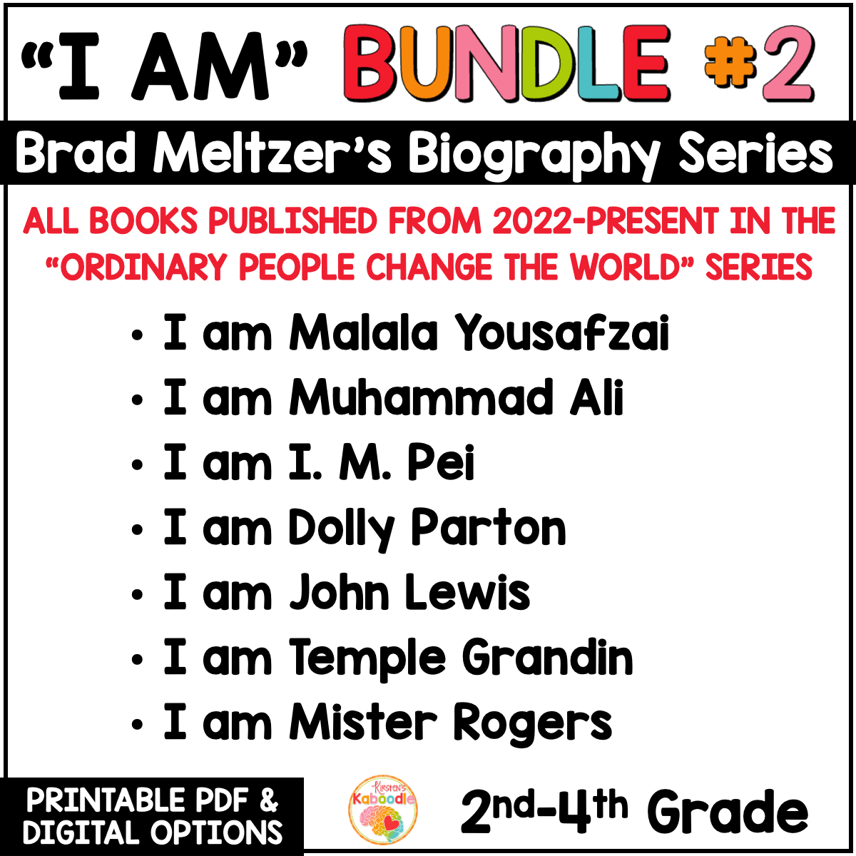 Brad Meltzer "I AM" Book Series Literature Unit Activities
