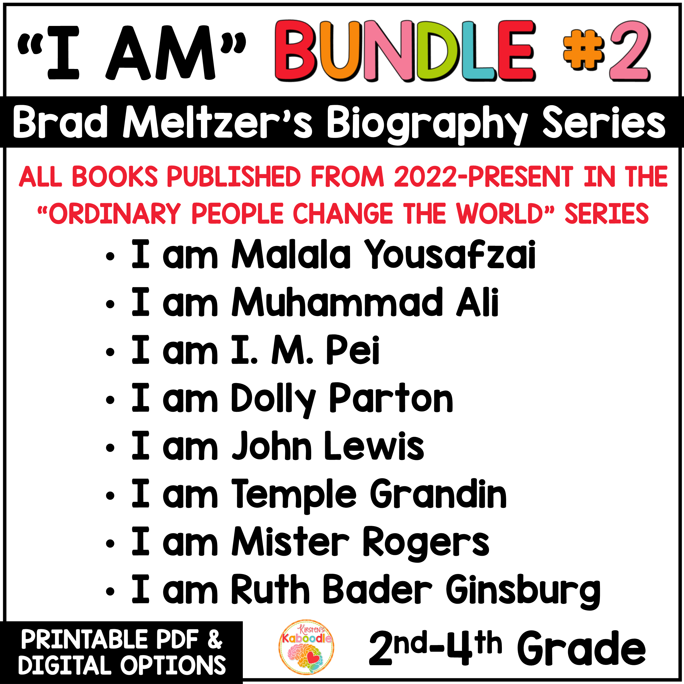 Brad Meltzer "I AM" Book Series Literature Unit Activities