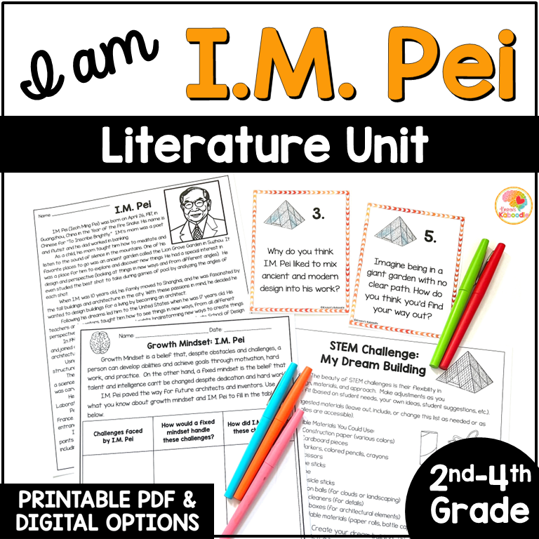 I am I. M. Pei by Brad Meltzer Activities for 2nd, 3rd, and 4th Grade