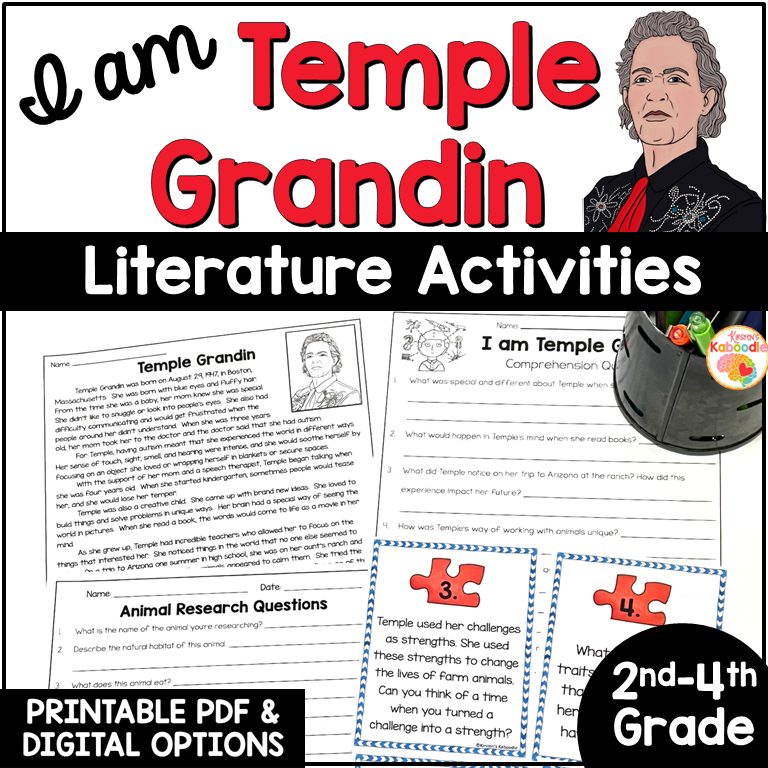 I am Temple Grandin by Brad Meltzer Activities for 2nd-4th Grade