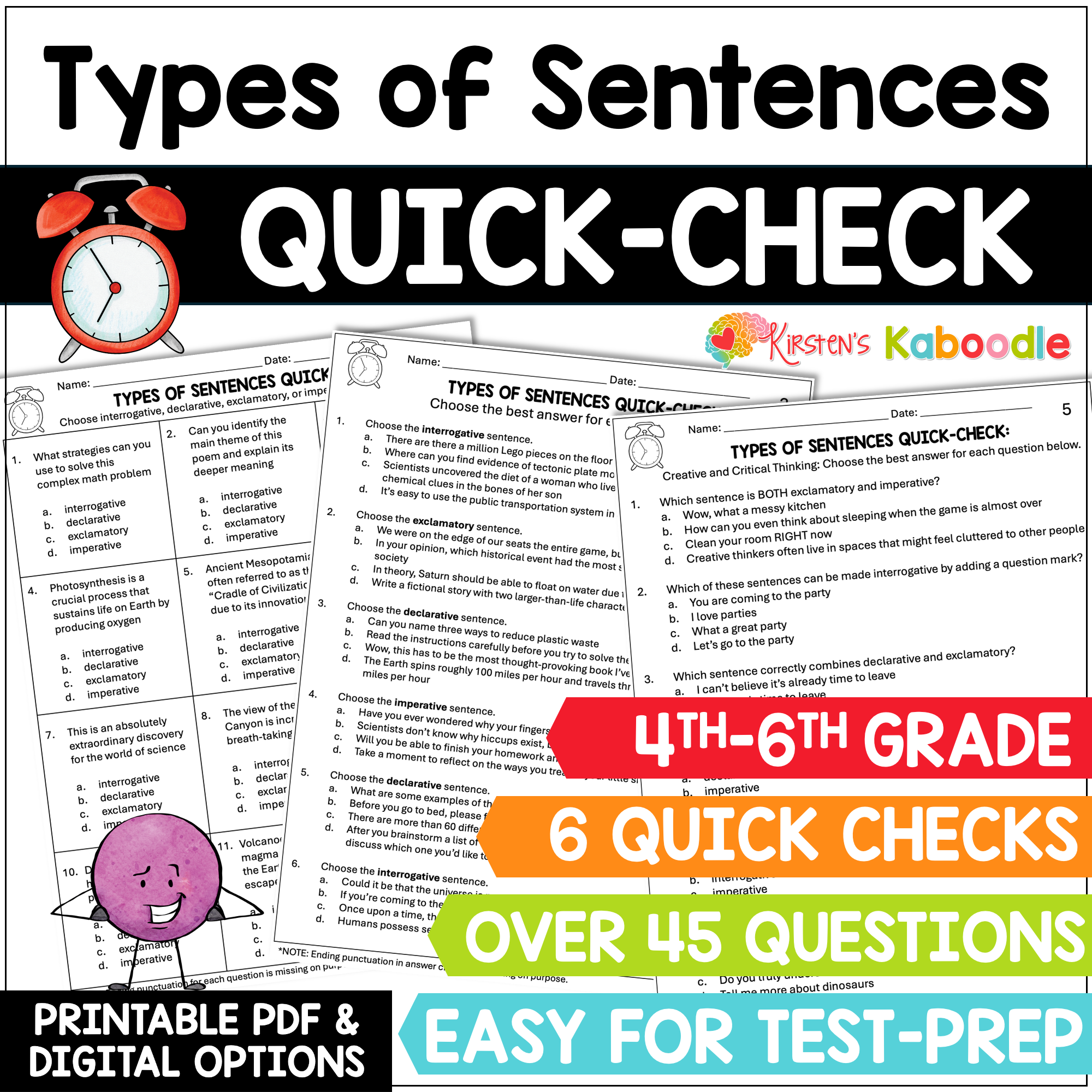 Types Of Sentences Worksheets 4th Grade Sentences Worksheets
